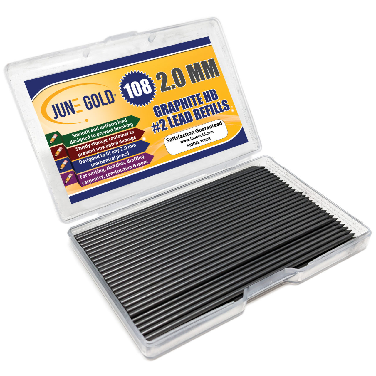 108 Pack of 2.0 mm HB Graphite Lead Refills – June Gold